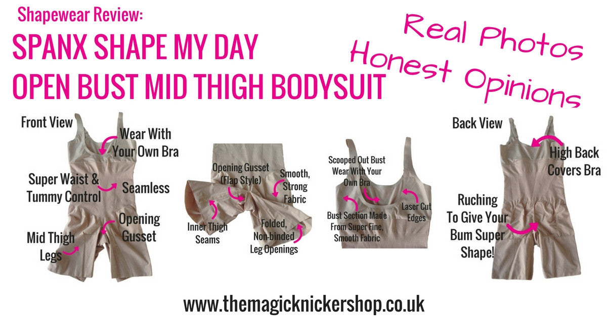 Spanx Shape My Day Open Bust Mid Thigh Slimming Bodysuit - Review – The ...